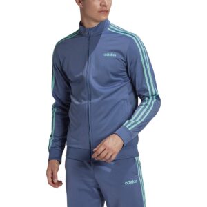 adidas mens essentials 3-stripes tricot track jacket wild pine medium