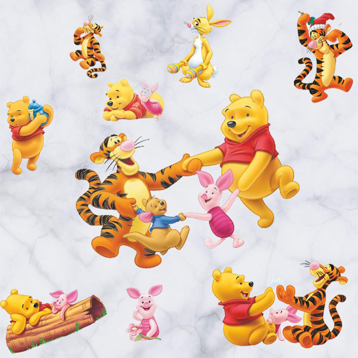 Winnie The Pooh Sticker Children's Cartoon Bedroom Background Wall Decoration Self-Adhesive Wall Sticker PVC