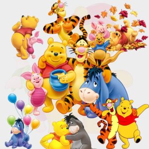 Winnie The Pooh Sticker Children's Cartoon Bedroom Background Wall Decoration Self-Adhesive Wall Sticker PVC