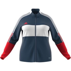 adidas womens tiro 21 track jacket crew navy/vivid red 2x