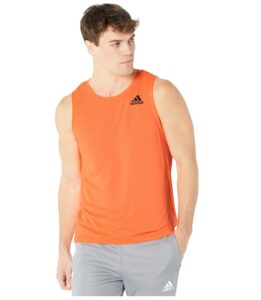 adidas mens aeroready 3-stripes tank primeblue screaming orange small