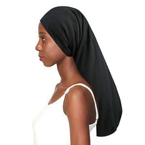 sleep cap for long braid girl satin lined adjustable