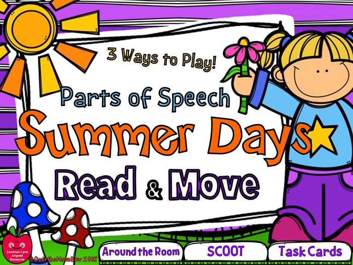 Summer Days | Read & Move | Parts of Speech Grammar Activity Pack