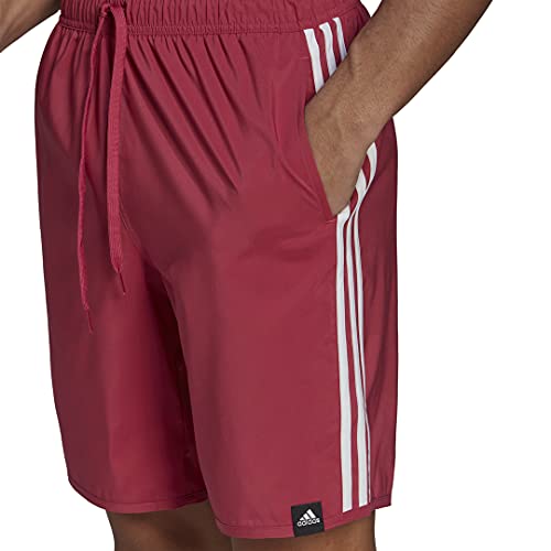 adidas mens Classic Length 3-Stripes Swim Short Wild Pink/White Large