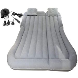 yaesport suv air mattress, thickened car bed inflatable home air mattress portable camping outdoor mattress, flocking surface, fast inflation with dc air pump and two pillows