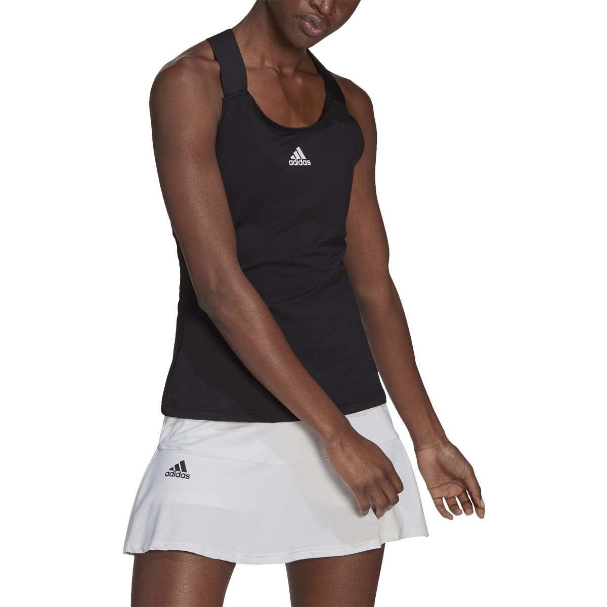 adidas Women's Tennis Tank AEROREADY, Scarlet/White, X-Large