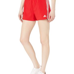 adidas Womens Woven 3-Stripes Sport Shorts Scarlet/White Small