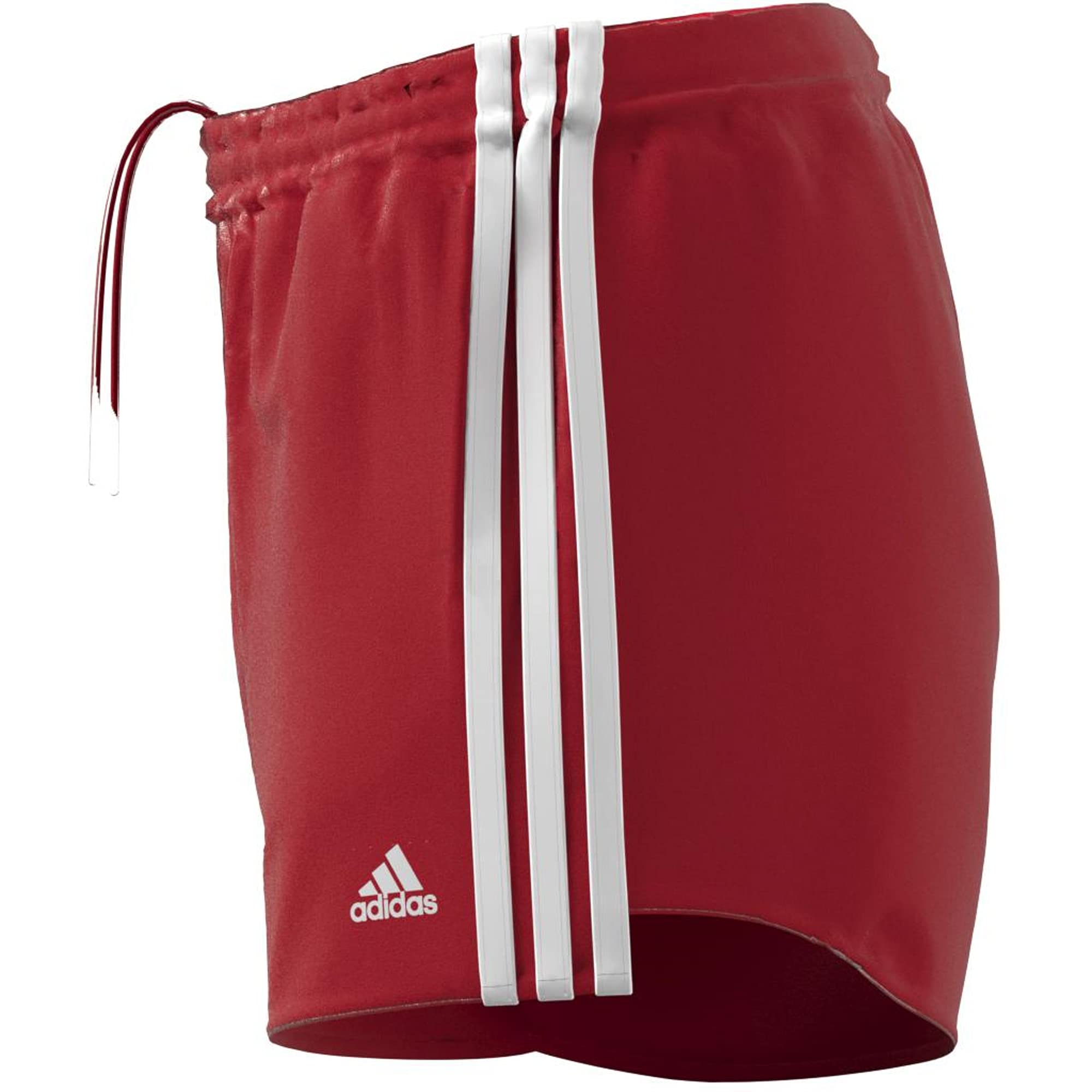 adidas Womens Woven 3-Stripes Sport Shorts Scarlet/White Small