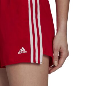 adidas Womens Woven 3-Stripes Sport Shorts Scarlet/White Small