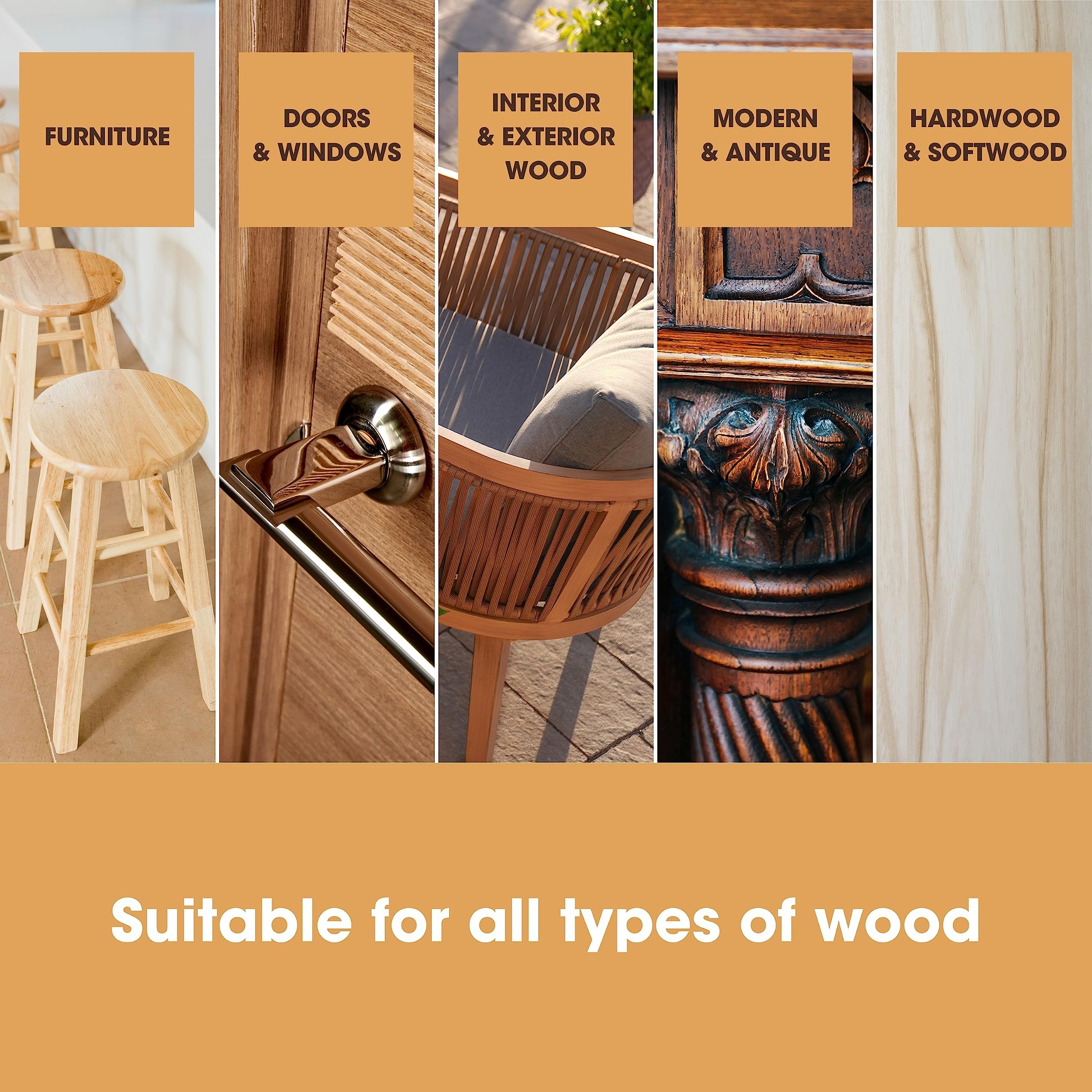 Furniture Clinic Wood Stain | Multiple Finishes | Fast Drying | Indoor and Outdoor Furniture and More | Water Based, Low Odor, Non-Toxic | Polyurethane| Dark Oak (8.5oz / 250ml)