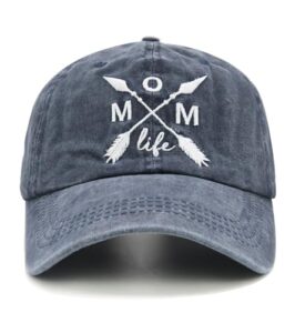 lokidve women's mom life dad hat embroidered distressed denim baseball cap