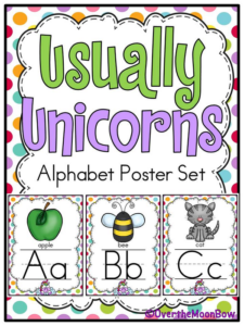 usually unicorns | alphabet poster set