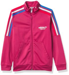 adidas originals kids' adicolor tracktop, wild pink, medium