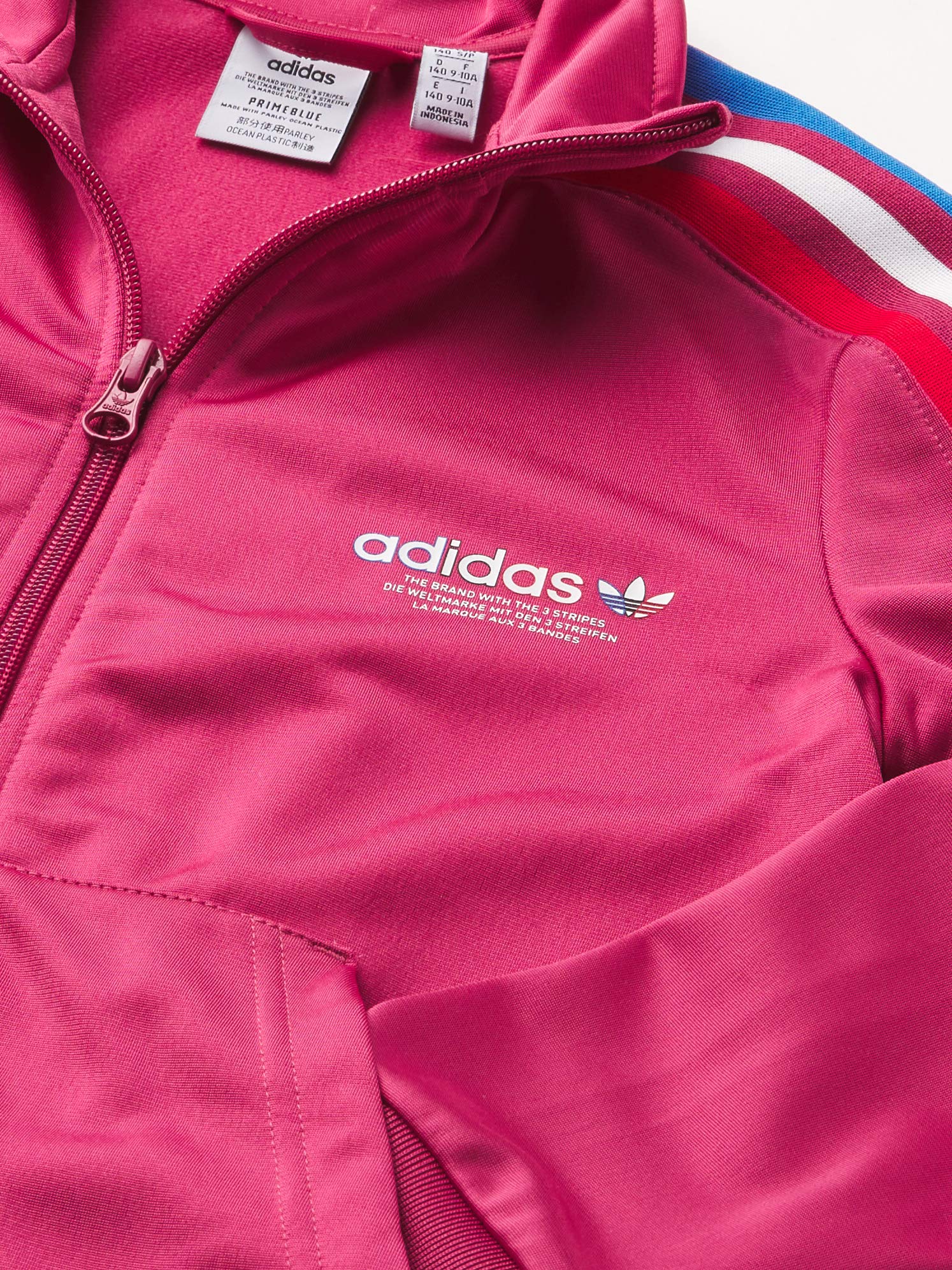 adidas Originals Kids' Adicolor Tracktop, Wild Pink, Medium