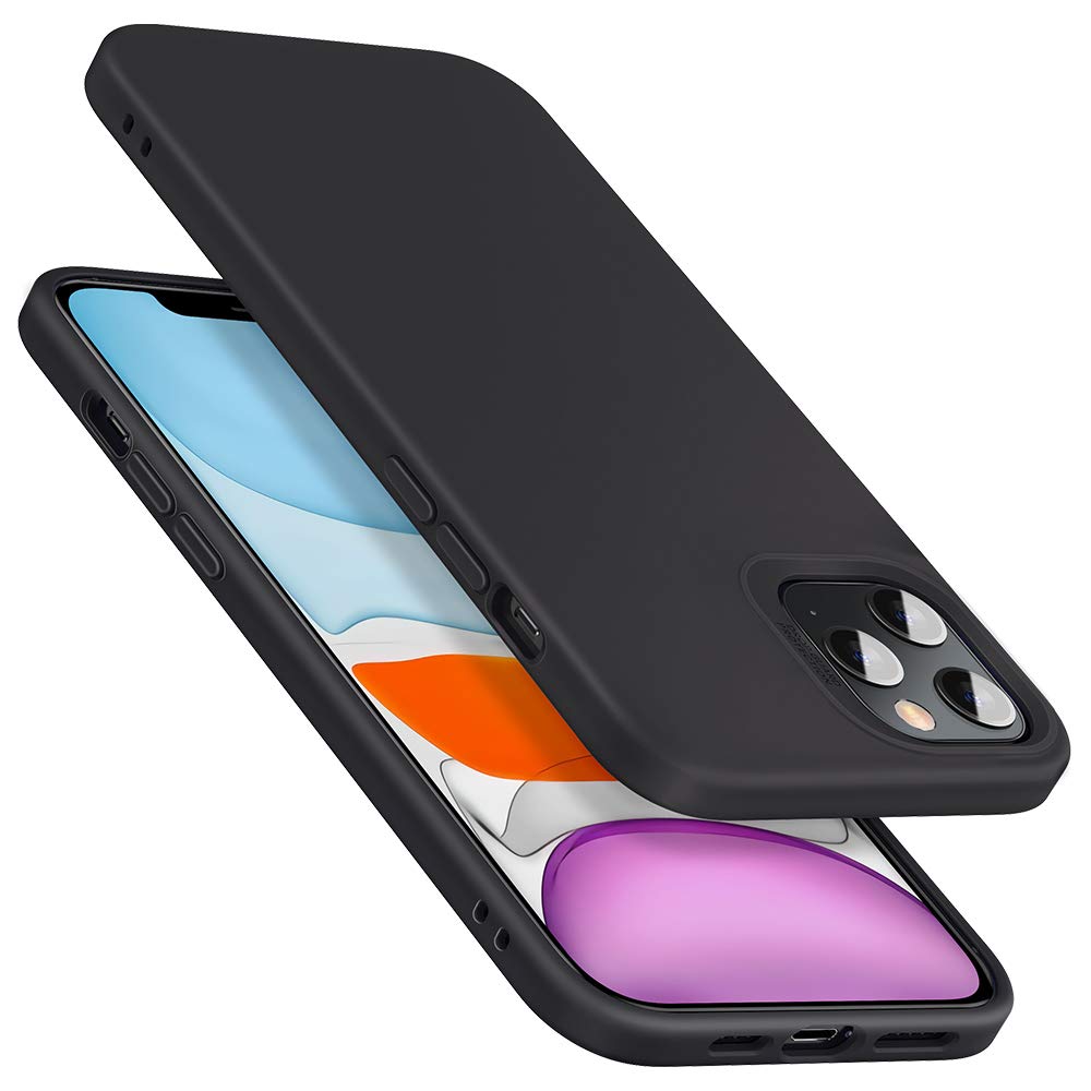 ESR Cloud Series Compatible with iPhone 12 Case/Compatible with iPhone 12 Pro Case, Liquid Silicone Case (2020) [Comfortable Grip] [Screen & Camera Protection] [Shock-Absorbing], 6.1" ?Black