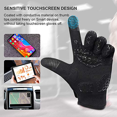 Workout Full Finger Gloves with Wrist Wrap Support,Anti Slip Palm Protection&Extra Grip,Touchscreen Fitness Exercise Weight Lifting Gym Training Cycling Gloves(Men&Women)