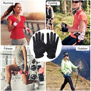 Workout Full Finger Gloves with Wrist Wrap Support,Anti Slip Palm Protection&Extra Grip,Touchscreen Fitness Exercise Weight Lifting Gym Training Cycling Gloves(Men&Women)