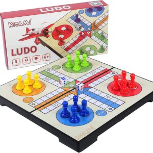 KIDAMI Ludo Magnetic Board Game Set, Folding and Light-Weight for Carrying, Gift for All Age (10 X 10 inches)