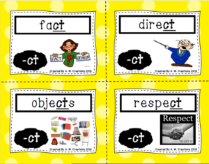 phonics flash cards - ending blends