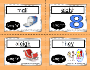 phonics flash cards - long vowels