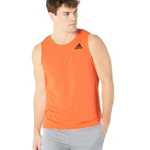 adidas mens AEROREADY 3-Stripes Tank Primeblue Screaming Orange Medium