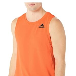 adidas mens AEROREADY 3-Stripes Tank Primeblue Screaming Orange Medium