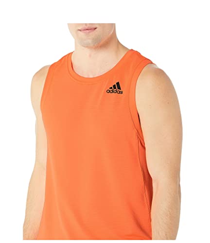 adidas mens AEROREADY 3-Stripes Tank Primeblue Screaming Orange Medium