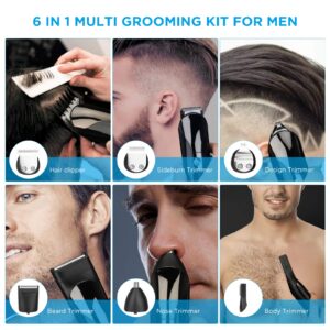 Beard Trimmer for Men, YESMET Professional Hair Clippers, Fast Rechargeable Cordless Hair Trimmer with Waterproof Low Noise, Electric Hair Cutting Kits for Head, Nose, Mustache, Face, Body Grooming