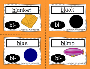 phonics flash cards - beginning blends