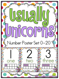 usually unicorns | number poster set