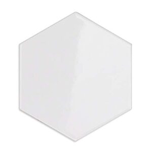 Bethlehem Hexagon 6 in. Polished White Ceramic Wall Tile Sample