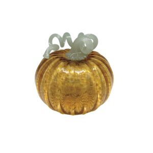 mariposa amber glass medium pumpkin | amber | studio glass | decor | decorative pieces | glass | handmade in usa