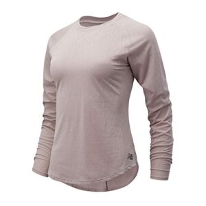 new balance women's q speed jacquard long sleeve 21, logwood, medium