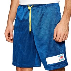 new balance men's nb essentials mesh short, captain blue , medium