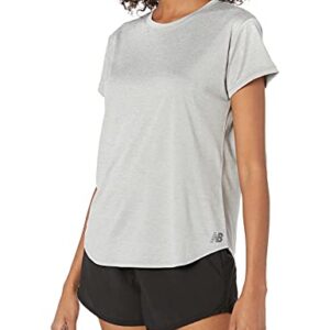 New Balance Women's Sport Core Heather Short Sleeve, Athletic Grey , Medium