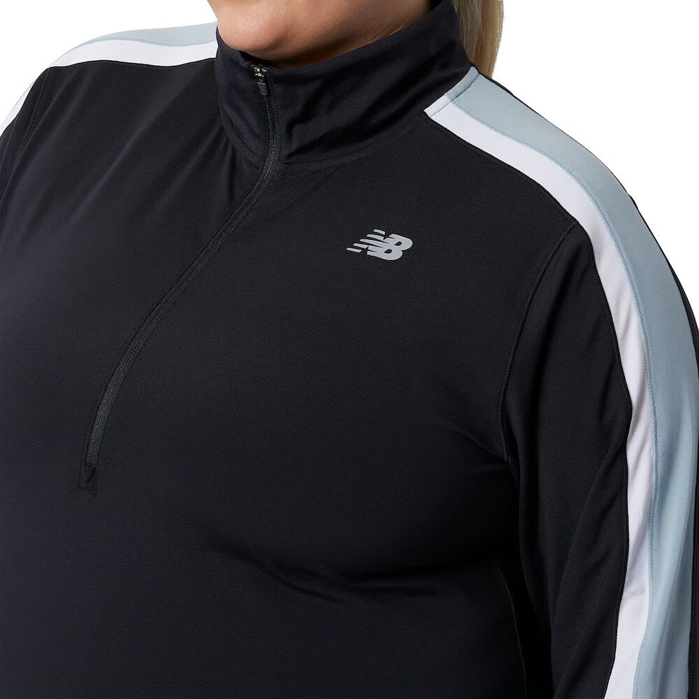 New Balance Women's Accelerate Half Zip, Black , Large