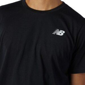 New Balance Men's Heather Tech Short Sleeve, Black , XX-Large