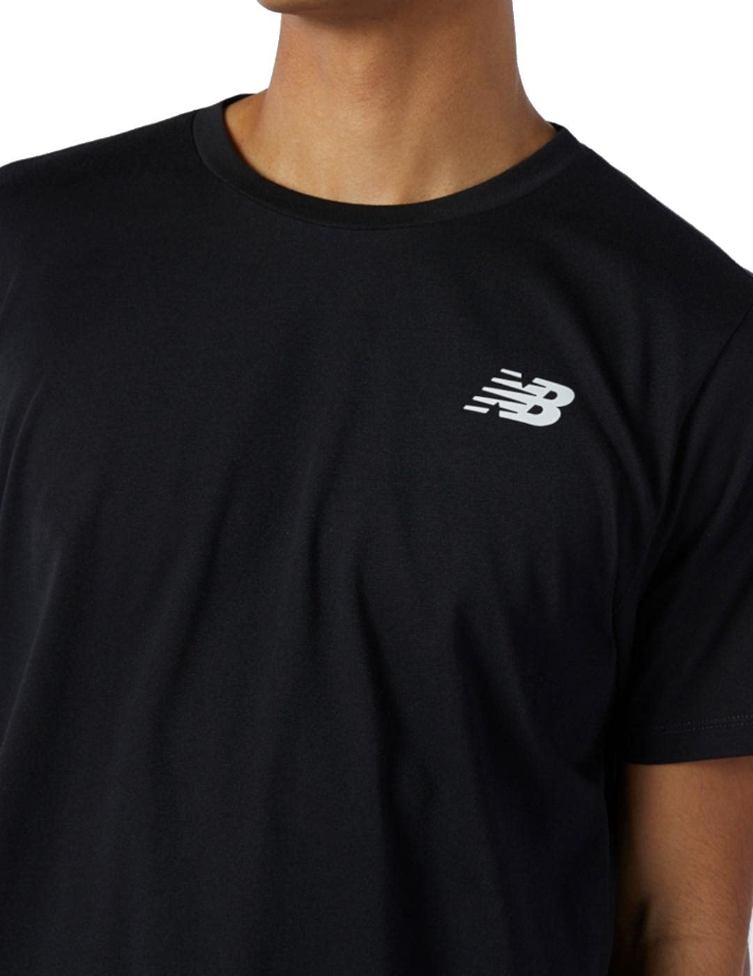 New Balance Men's Heather Tech Short Sleeve, Black , XX-Large