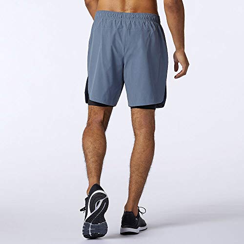 New Balance Men's Fortitech 7 Inch 2 In 1 Short, Ocean Grey , Medium