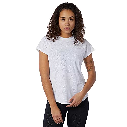 New Balance Women's Q Speed Fuel Jacquard Short Sleeve, White, 2X-Large