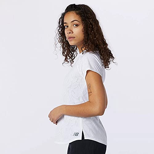 New Balance Women's Q Speed Fuel Jacquard Short Sleeve, White, 2X-Large