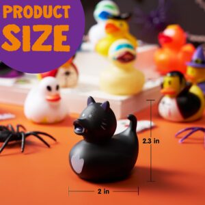 JOYIN 18 PCS Halloween Fancy Novelty Assorted Rubber Ducks for Fun Bath Squirt Squeaker Duckies, School Classroom Present Bath Toys Prizes Ducky, Trick or Treat Fillers Party Favor