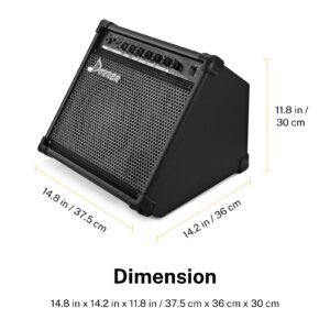 Donner Electric Drum AMP 35-Watt Electronic Drum Amplifier DDA-35 Keyboard Speaker with Aux in and Wireless Audio Connection, Drum/Keyboard/MIC 3 in 1 Amplifier with 3-Band EQ and DI Out