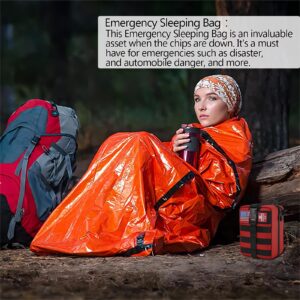 [2024 Upgrade] First Aid Kit,Survival Gear Outdoor Tactical Gear Set Military Grade Molle System for Camper Travel Hunting Hiking and Adventures（RED）