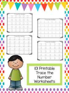 101 printable trace the number worksheets