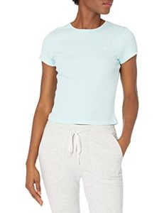 champion women's rib tee, ice fall, small