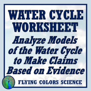 models of the water cycle worksheet with claims and evidence ngss ms-ess2-4