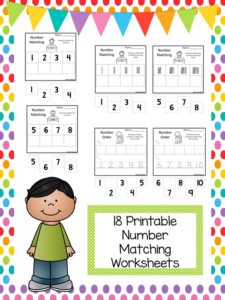 18 printable number matching worksheets