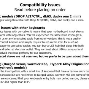 ASCENY Coiled & Double-Sleeved Mechanical Keyboard Cable, for Type-C Mechanical Keyboards (White)