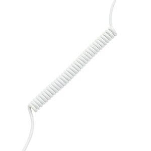 ASCENY Coiled & Double-Sleeved Mechanical Keyboard Cable, for Type-C Mechanical Keyboards (White)